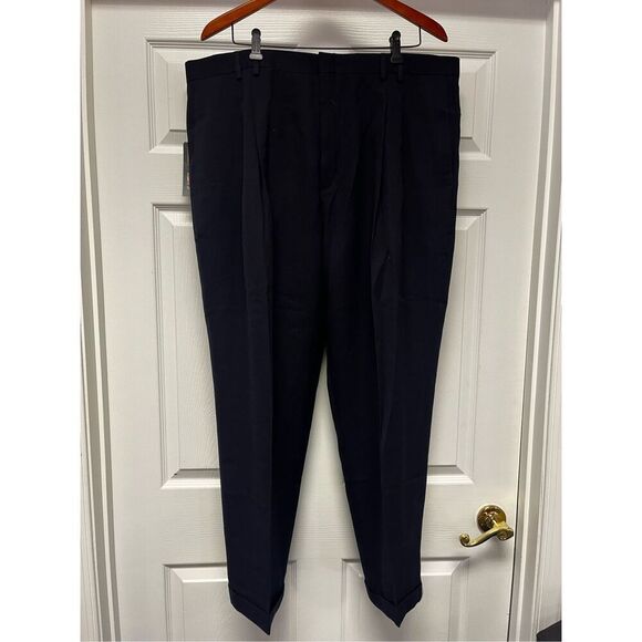 Dockers | Pants | Dockersmens Navy Dress Cuffed Pleated Slacks Sz 42x3 ...